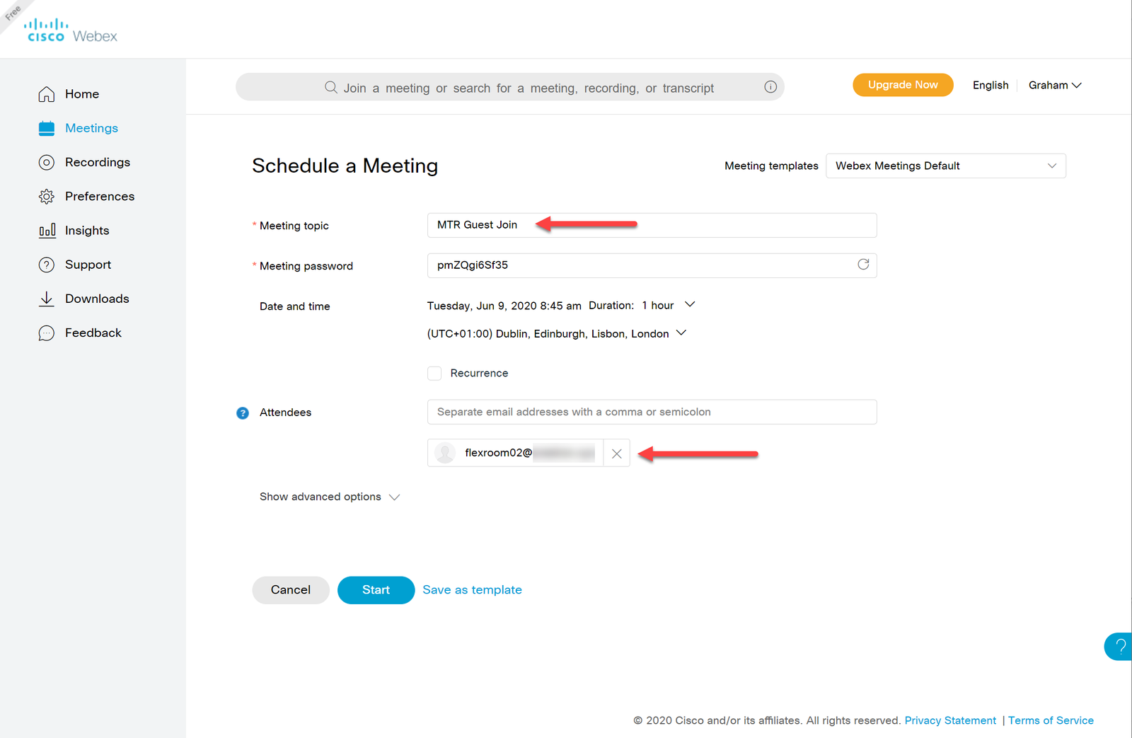 Microsoft Teams Room Guest Join Access - Webex