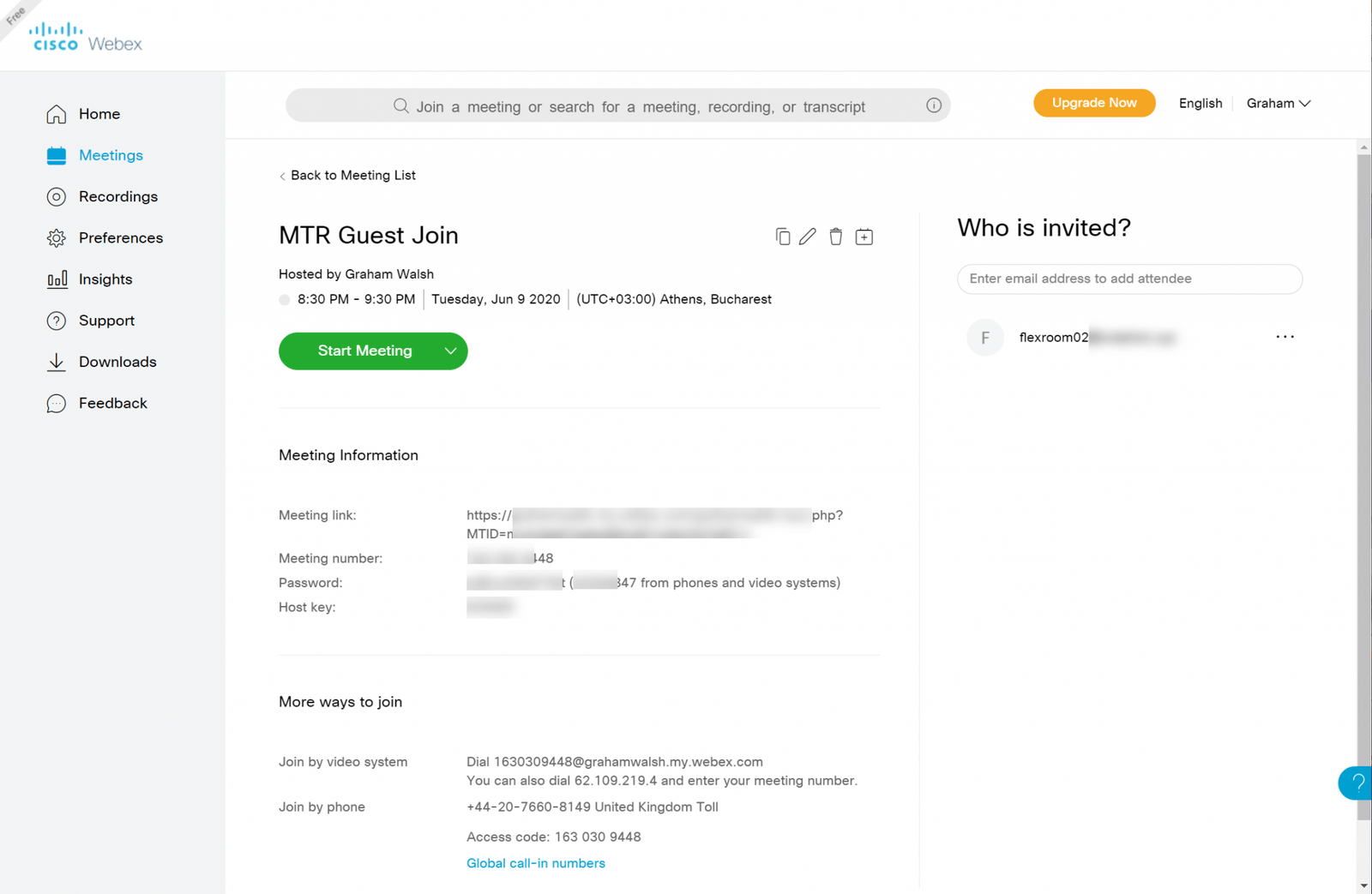 Microsoft Teams Room Guest Join Access - Webex
