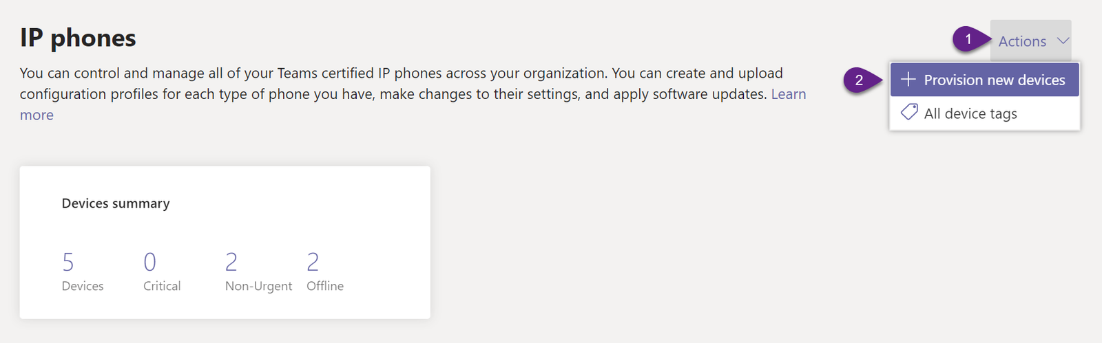 Microsoft Teams Admin Center - Remote Device Sign-in