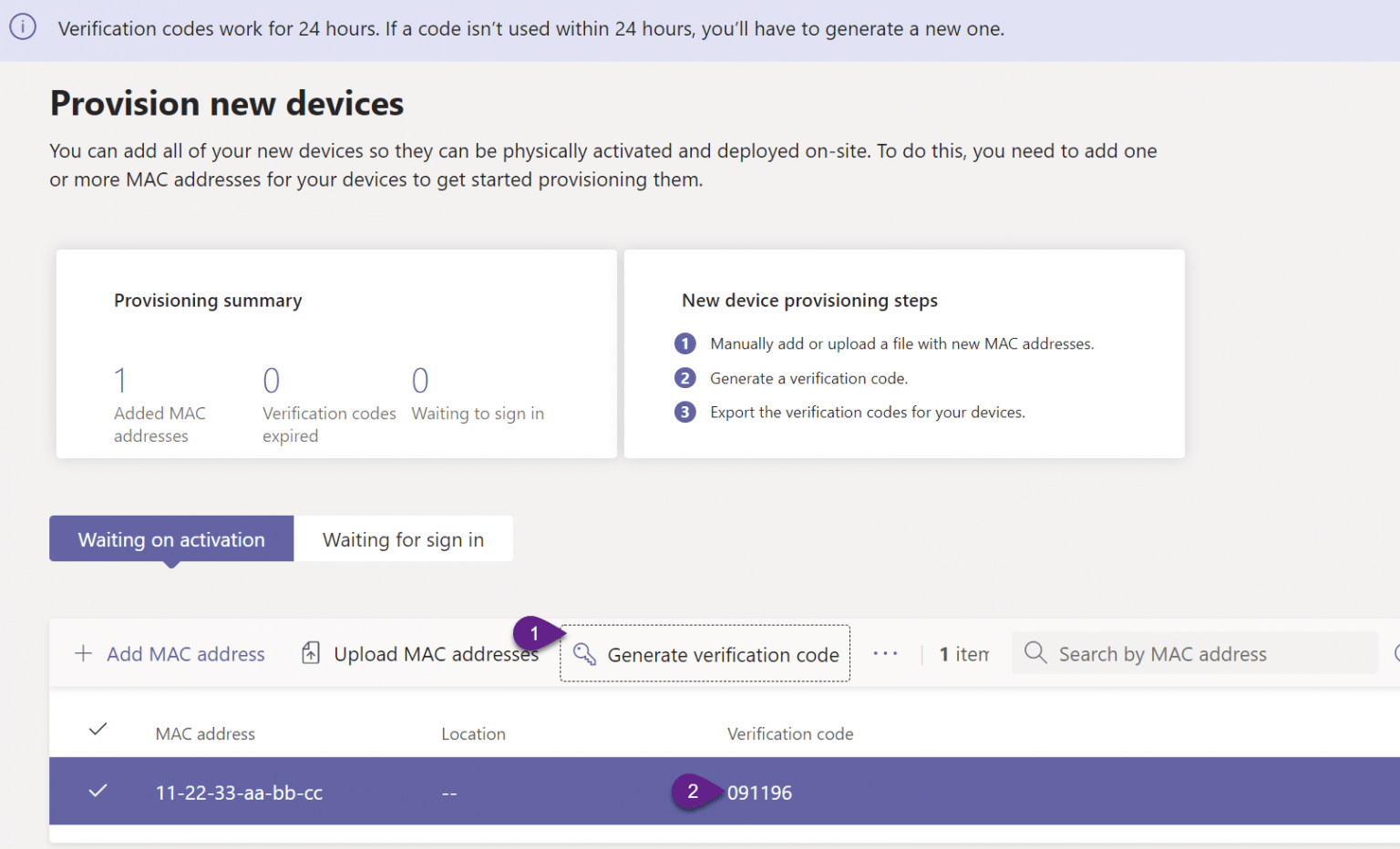 Microsoft Teams Admin Center - Remote Device Sign-in
