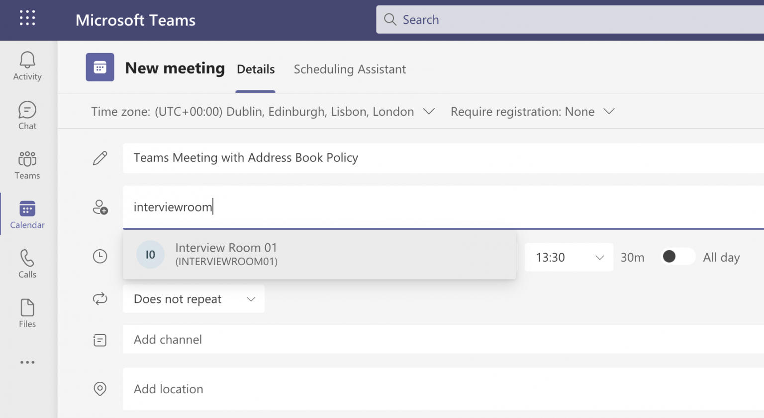 Microsoft Teams Phone and Microsoft Exchange Address Book Policy