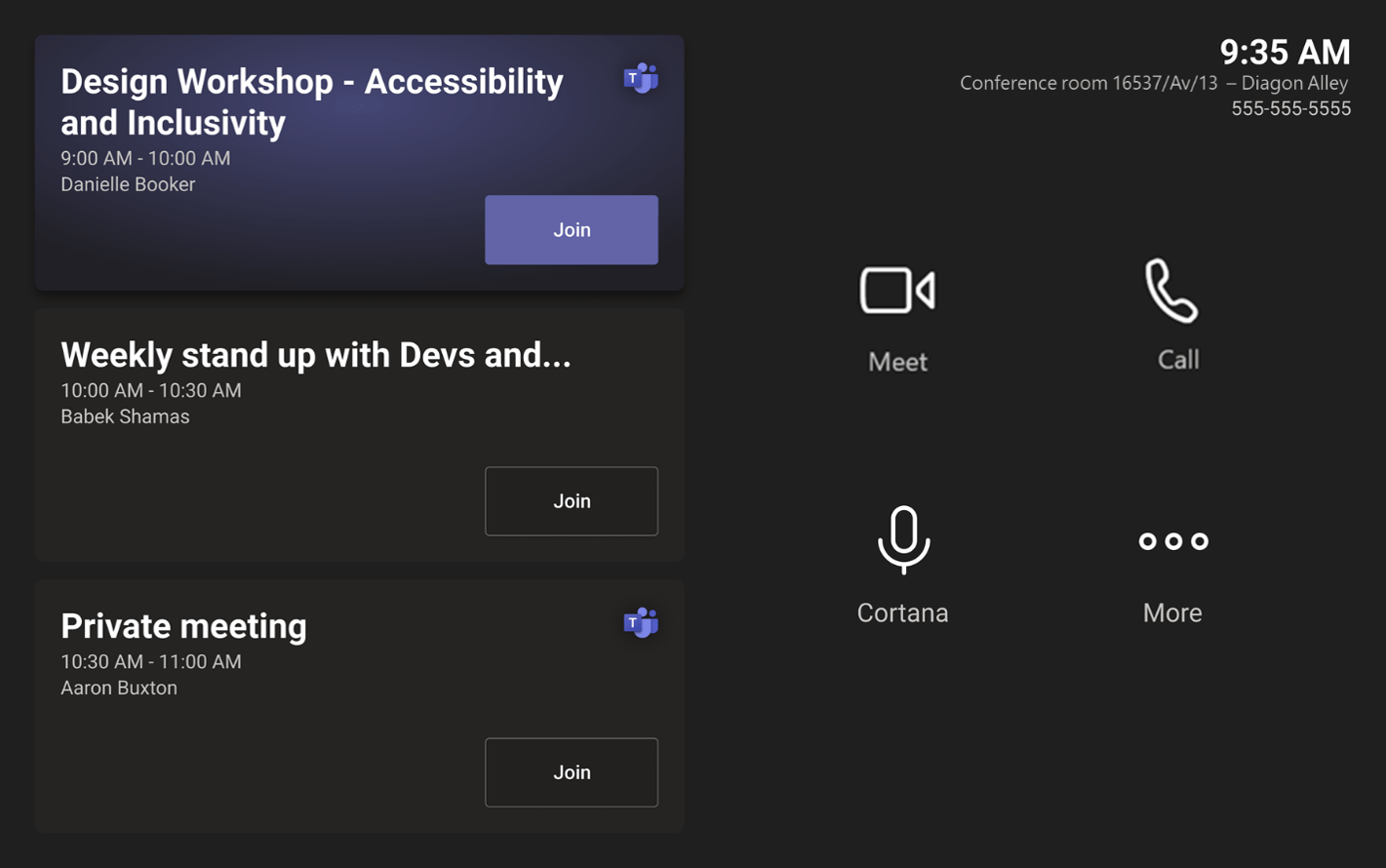 Changes to the Microsoft Teams Room on Windows Home screen