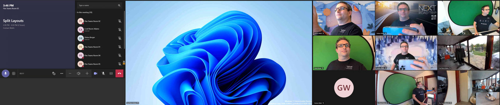 Split Video Layouts on Microsoft Teams Rooms