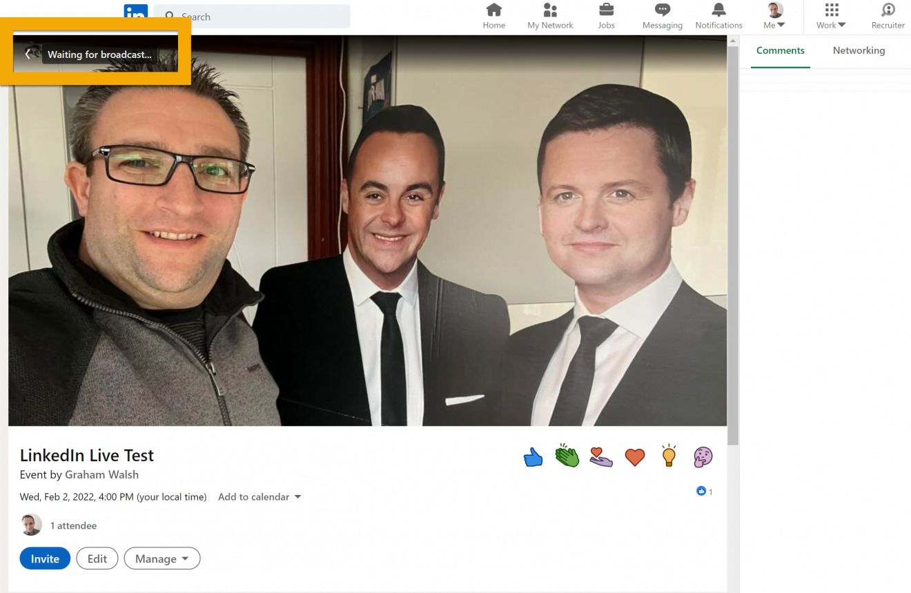 Microsoft Teams and LinkedIn Live Streaming | Graham Walsh
