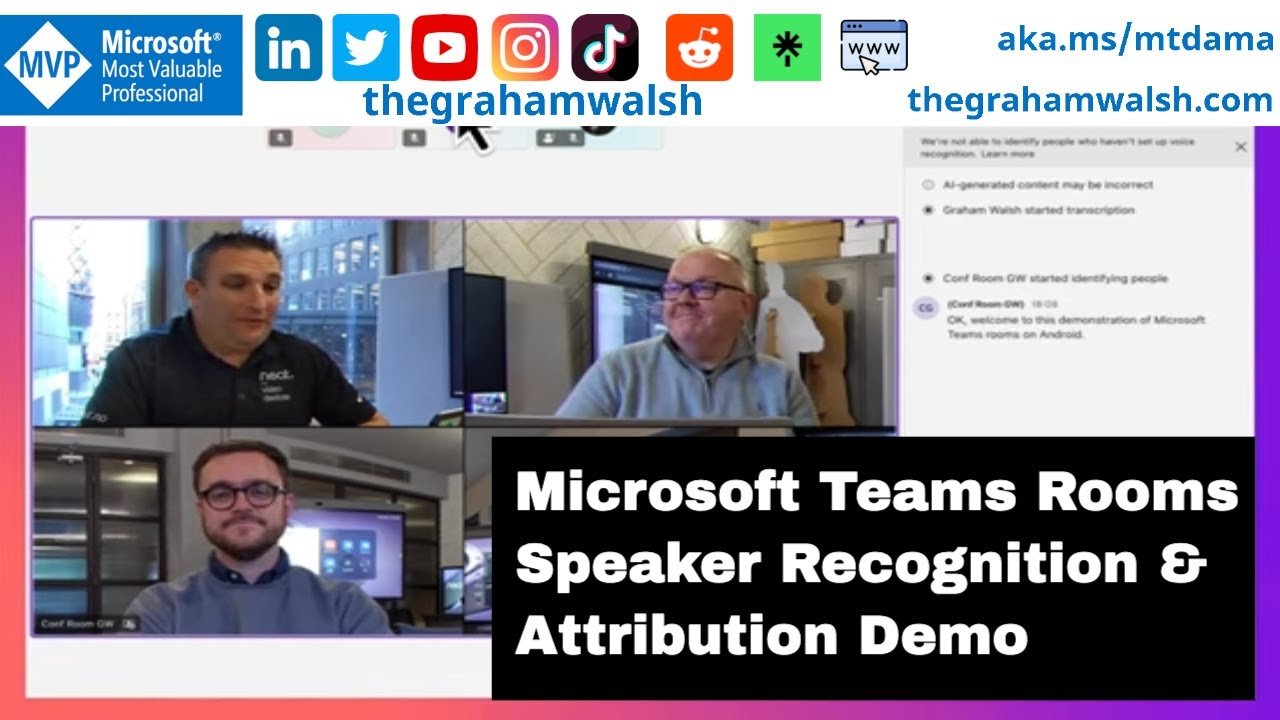 Microsoft Teams Rooms Speaker Recognition & Attribution Demo | Graham Walsh